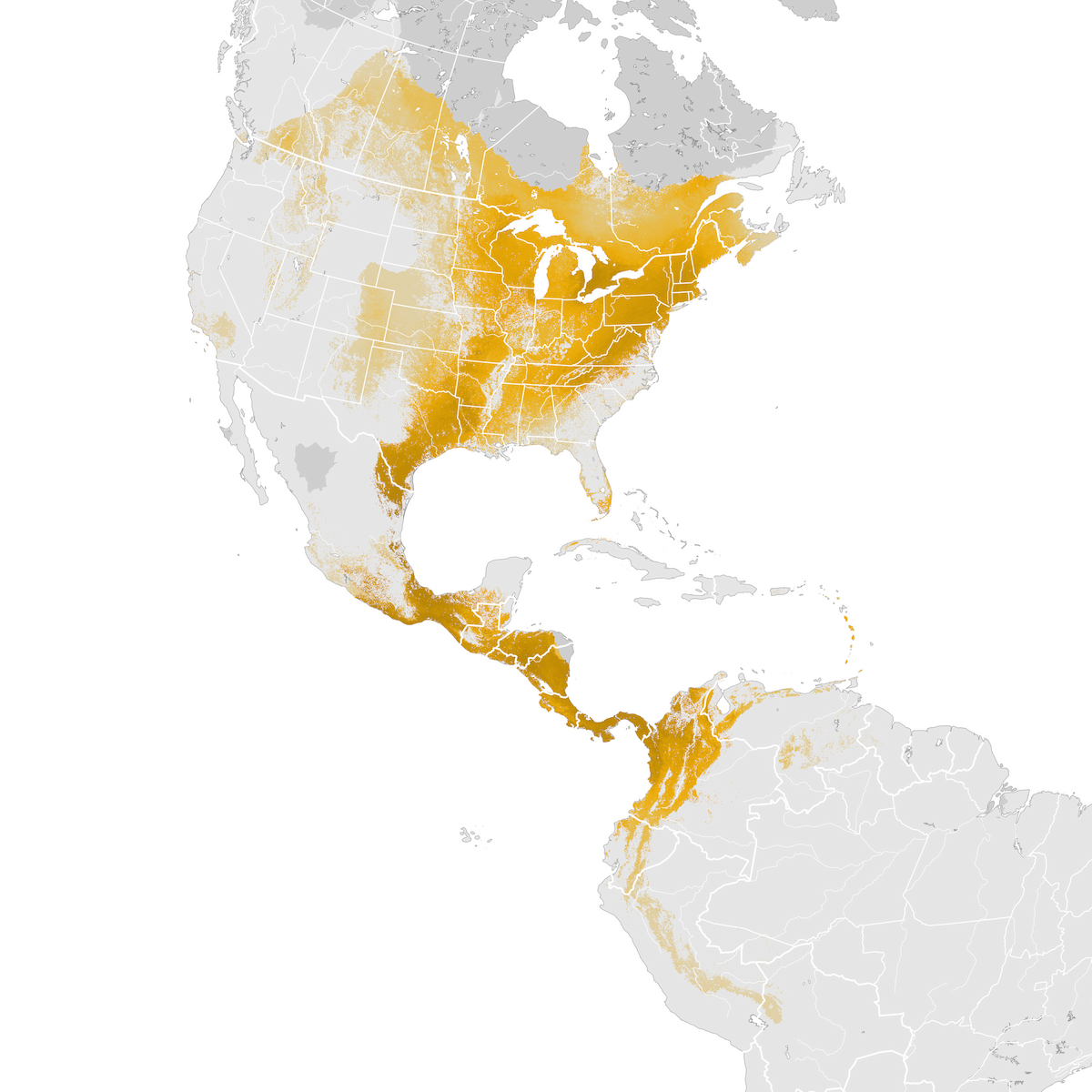 Broad-winged Hawk - Abundance map: Post-breeding migration - eBird ...