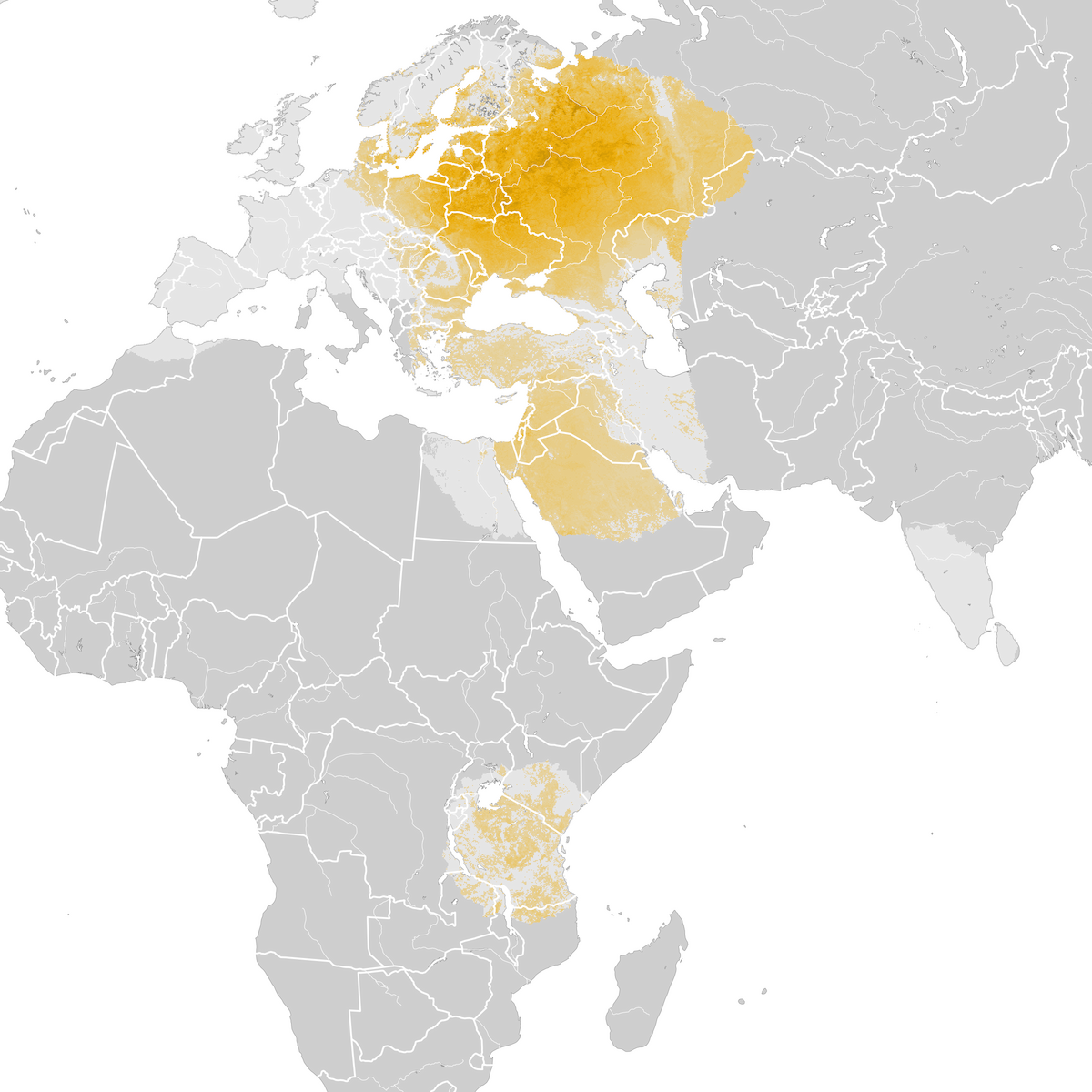 Thrush Nightingale - Abundance map: Pre-breeding migration - eBird ...