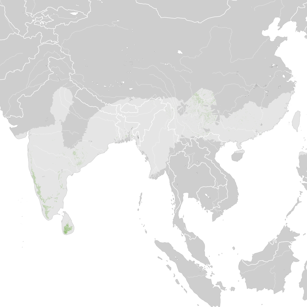 Brown-breasted Flycatcher - Abundance map: Pre-breeding migration ...
